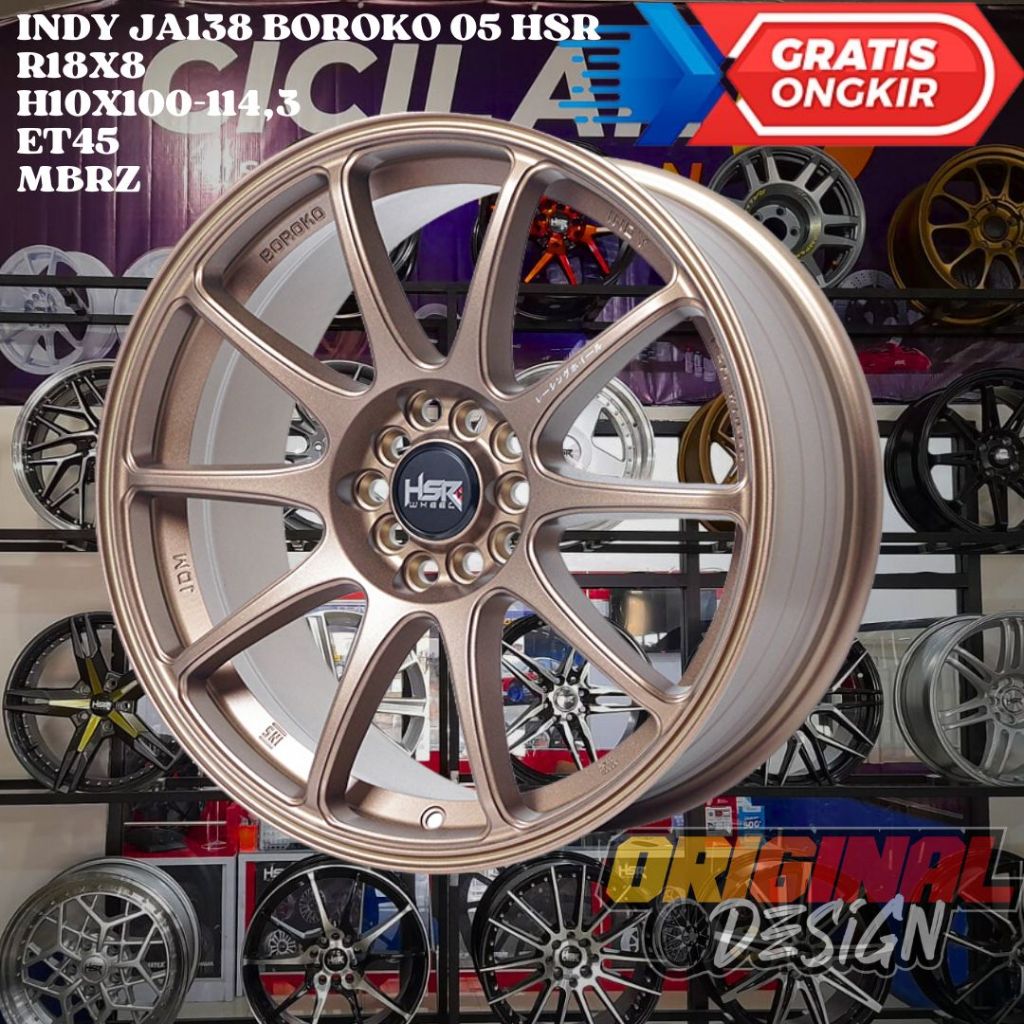 Jual Velg Mobil Ring 18 HSR INDY R18 LEBAR 8 LUBANG BAUT 5 ET45 MATT BRONZE | Shopee Indonesia