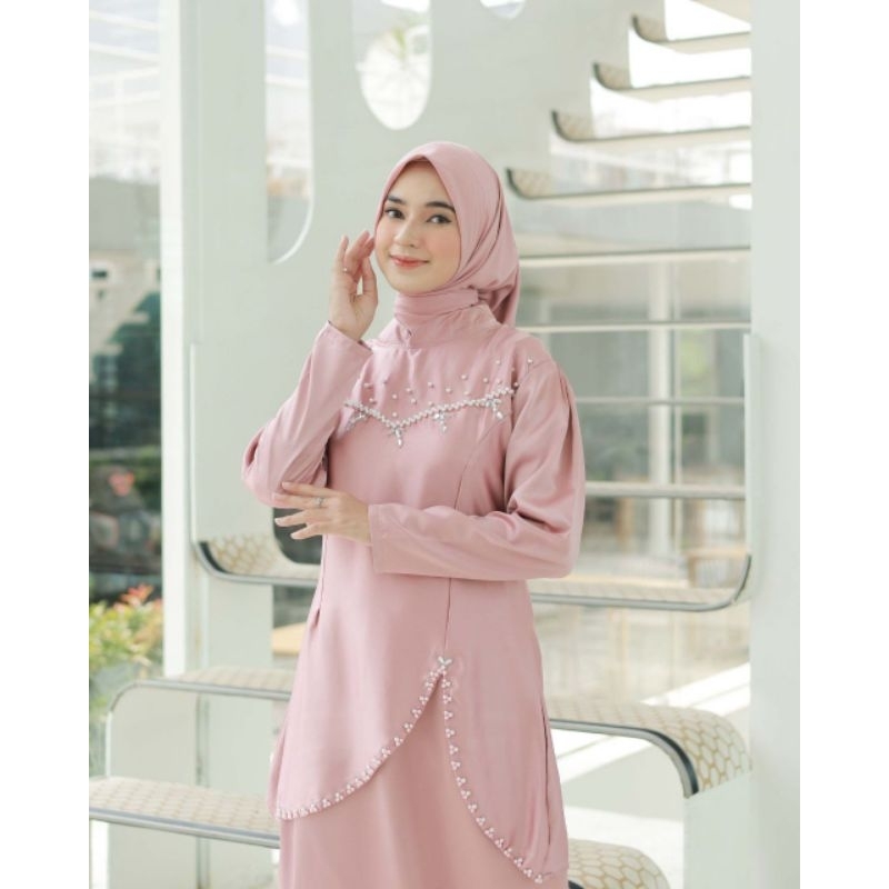 Jual Oneset Felicia Baju Kurung Melayu Dress Pesta Setelan Baju Kondangan Wisuda Kekinian Full ...