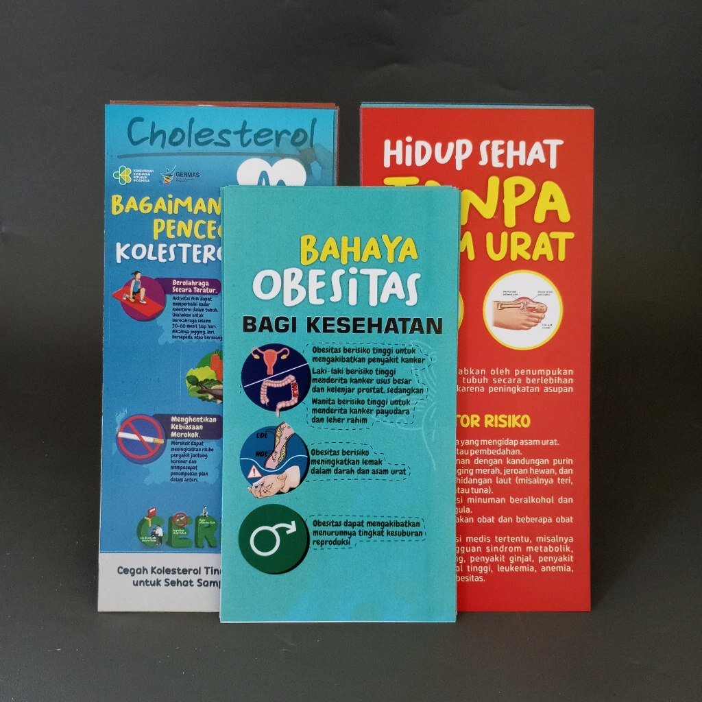Jual Flyer Edukasi hipertensi, asam urat, cholesterol dan obesitas ...