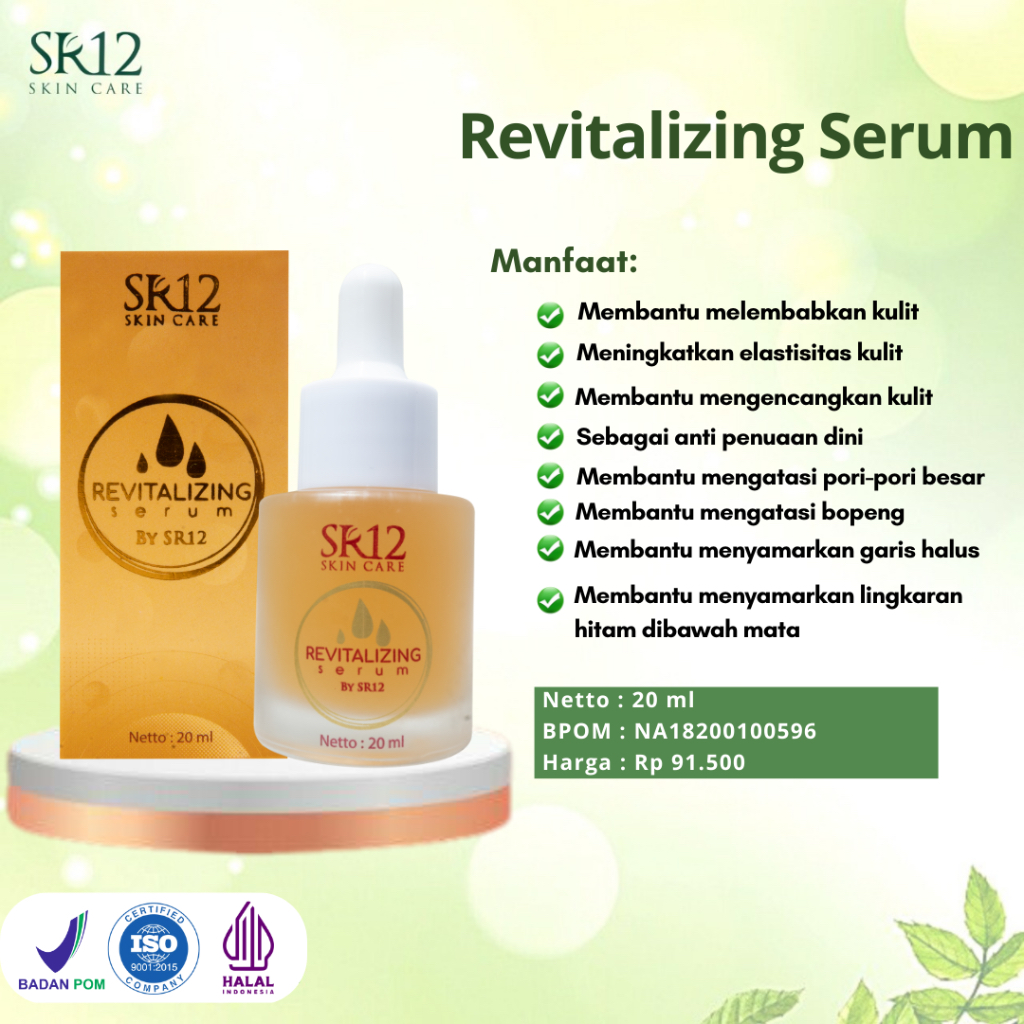 Jual Revitalizing Serum SR12 Serum Wajah Bopeng dan Lingkar Mata Panda Menyamarkan Garis Halus ...