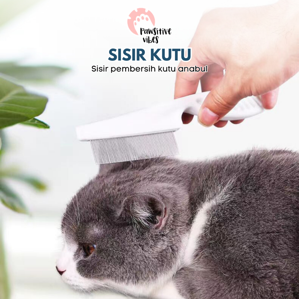 Jual Pawsitive VIbes Sisir Kutu Anjing Kucing - Sisir Grooming Bahan ...