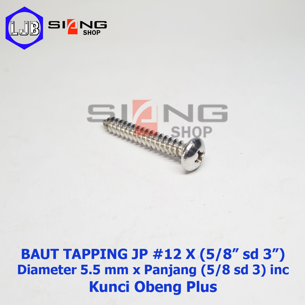 Jual Baut Stainless JP #12 Sekrup Tapping Screw | Shopee Indonesia