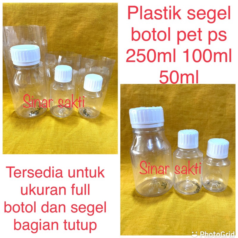Jual segel botol ps 250ml 100ml 50ml / plastik segel botol pet /plastik shrink | Shopee Indonesia