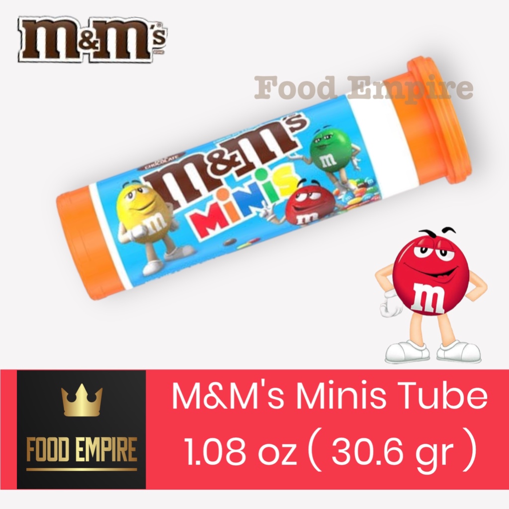 Jual M&M's Minis Milk Chocolate 1,08 oz | M&M Tube Cokelat 30,6 gr ...