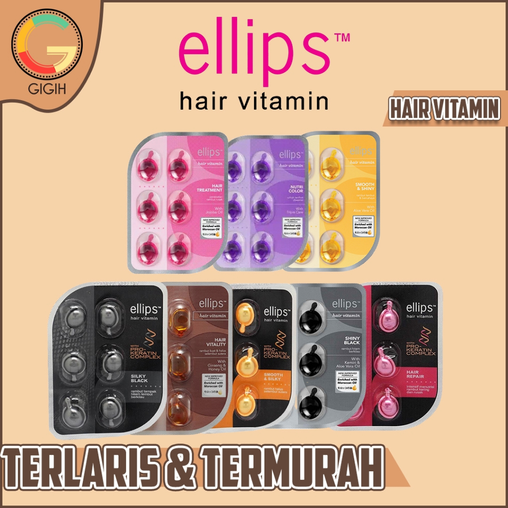 Jual ELLIPS VR BOX ISI 6 HAIR VITAMIN TREATMENT / VITAMIN RAMBUT ...