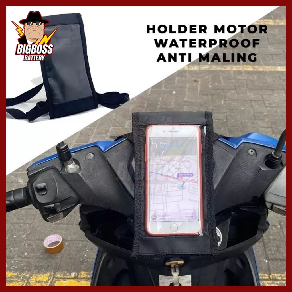 Jual Tas Holder Hp Motor Waterproof Handphone Di Stang Sarung Pelindung Ponsel Hape Untuk Ojol ...