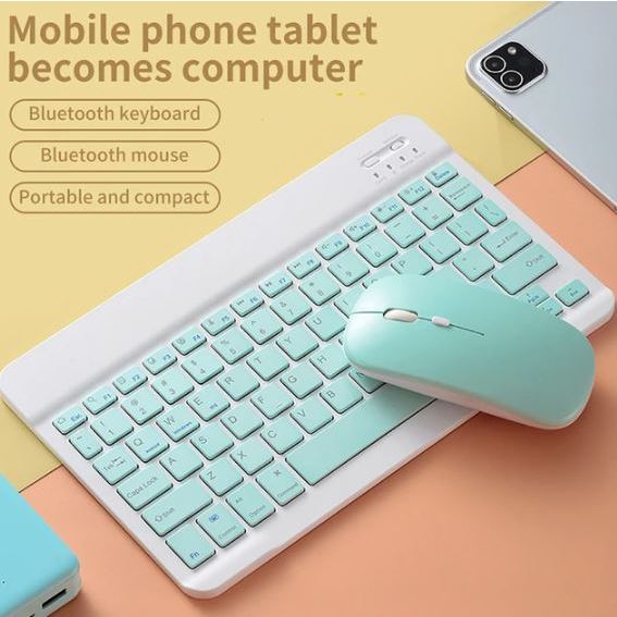 Jual Keyboard + Mouse Wireless Portable Support Bluetooth for IOS ...