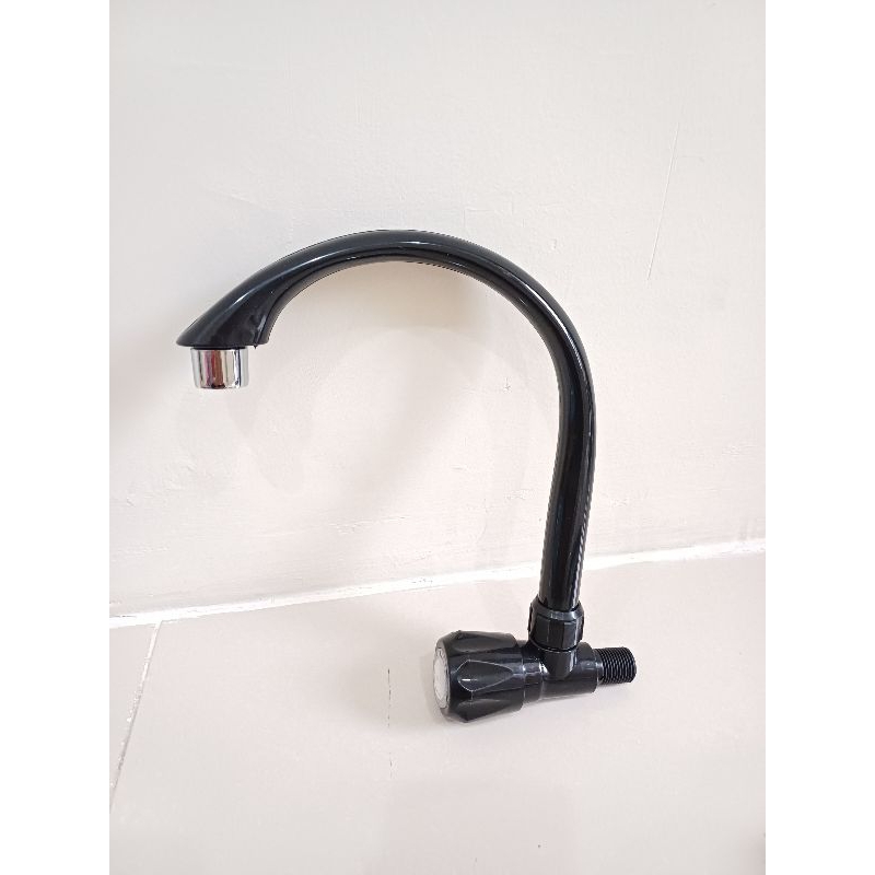 Jual kran angsa PVC murah Hitam keran cuci piring hitam | Shopee Indonesia