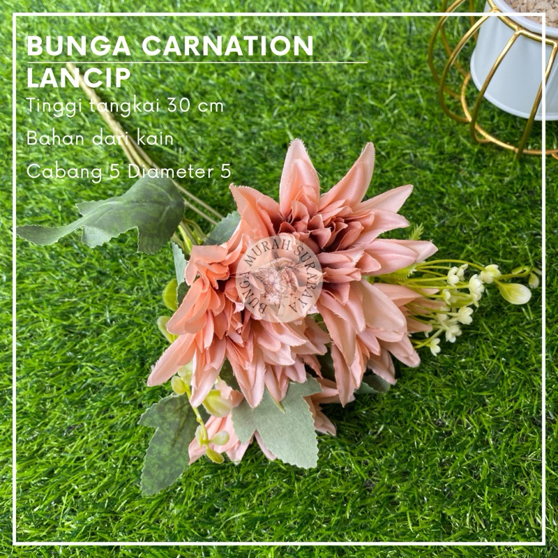 Jual BUNGA CARNATION LANCIP/BUNGA ARTIFICIAL/BUNGA DEKORASI MURAH (NK ...