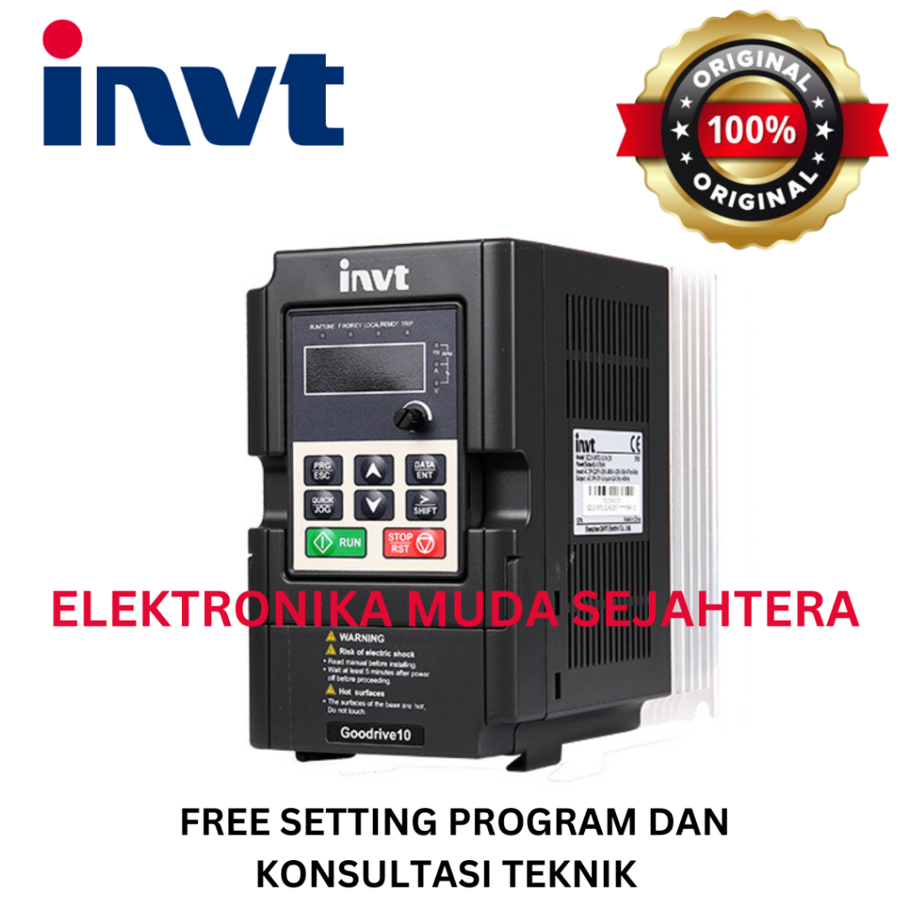 Jual Inverter INVT 1.5KW 220V 1Phase 2HP VFD Variable Frequency Drive GD10 | Shopee Indonesia