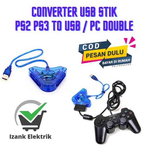 Jual Converter USB 2 Slot Stik Stick PS2 ke PS3/CONVERTER KONVERTER USB ...