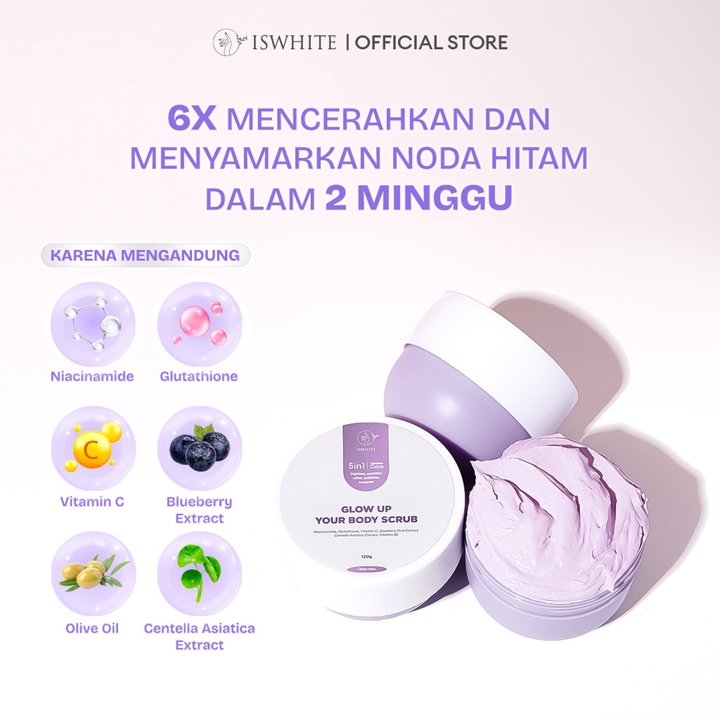 Jual ISWHITE Glow Up Your Body Scrub - Scrub Badan - Lulur Brightening ...