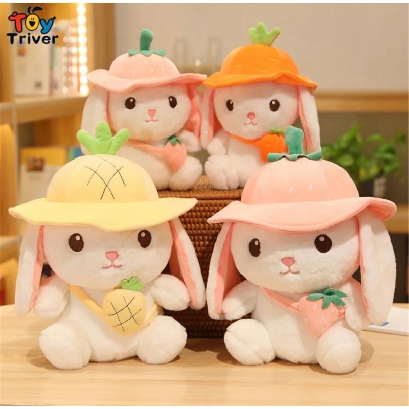 Jual Mainan Anak Mewah Murah Boneka Karakter Rabbit Pakai Topi Ukuran ...