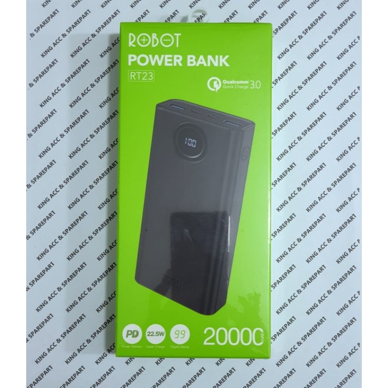 Jual ROBOT RT23 5A/22.5W TYPE-C/MICRO/LIGHTNING QUICK CHARGE Power Bank ...