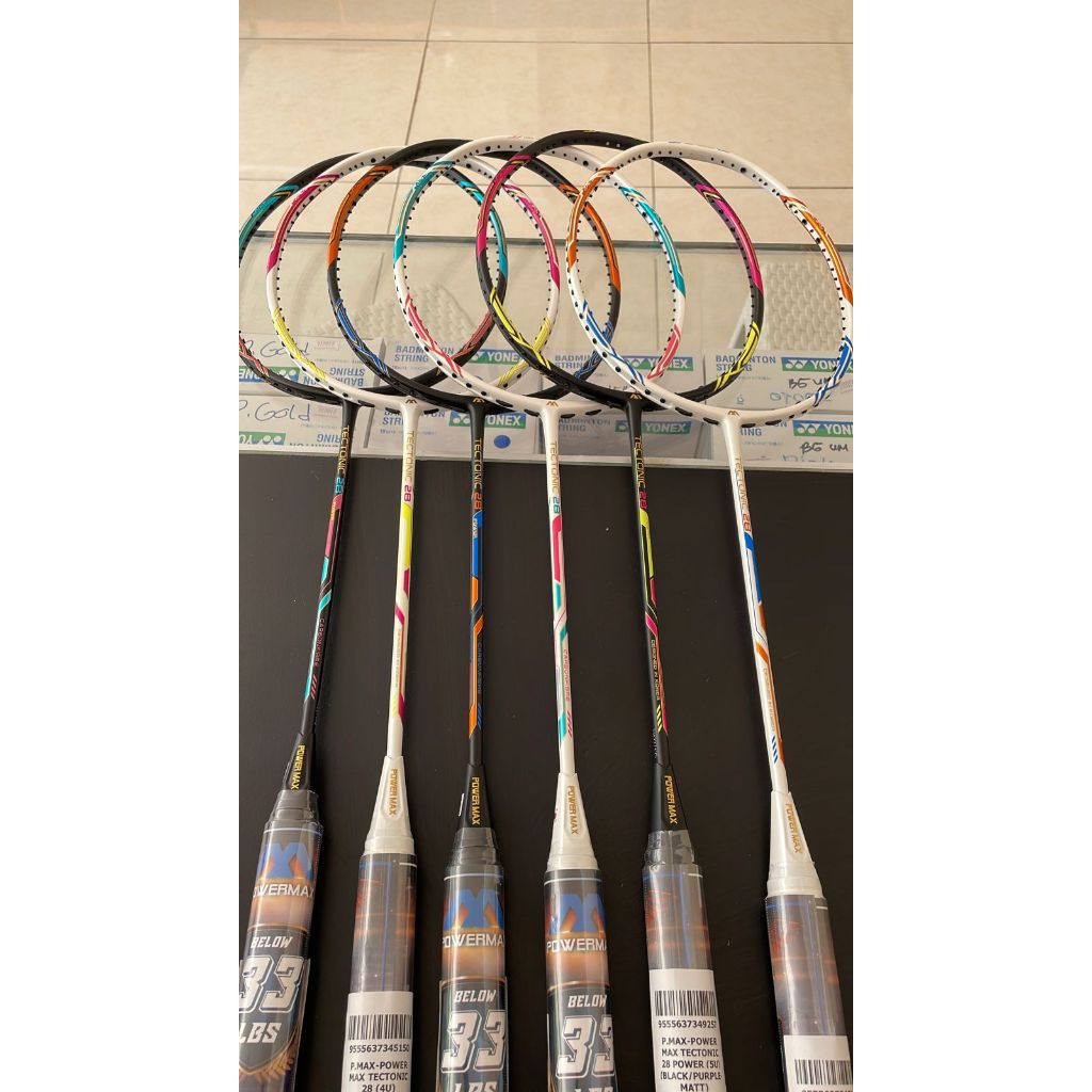 Jual Raket Badminton Power Max Tectonic 28 Original 33 LBS | Shopee ...