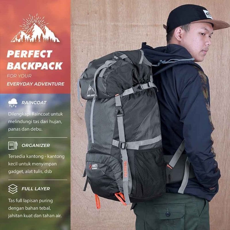 Jual ARGALOKA Adventure Tas Gunung Tas Keril Carrier 60L Hiking Camping Pria Wanita Travelling ...