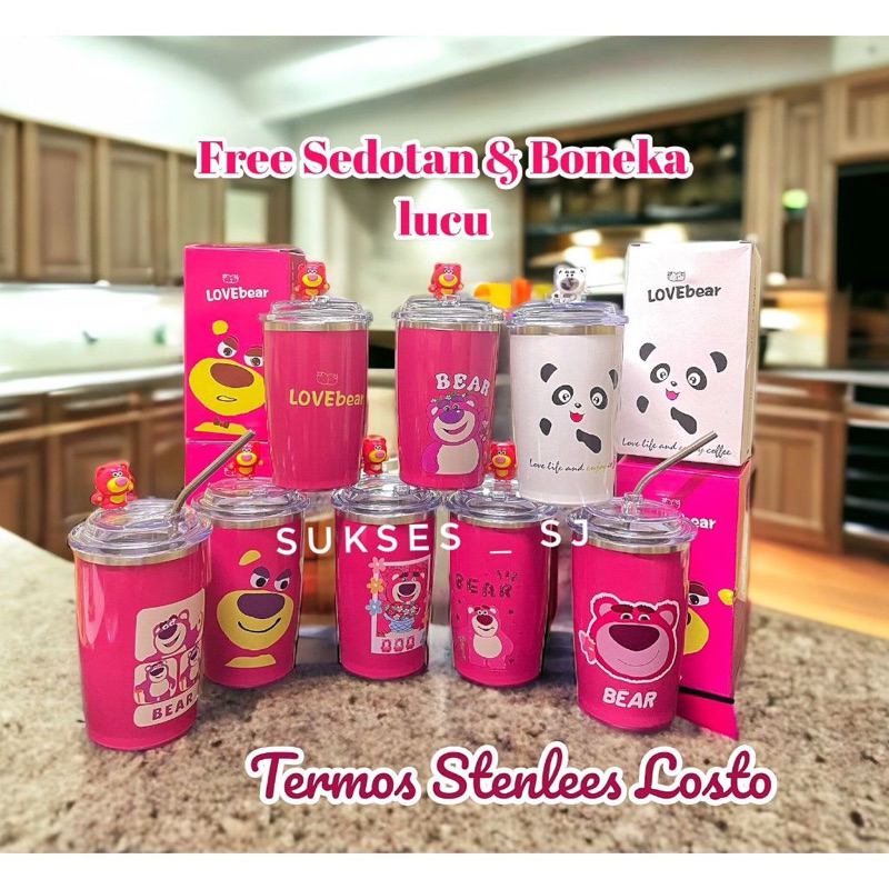 Jual (LOTSOdanPANDA)TERMOS TUMBLR MINUMAN LOTSO dan PANDA 500ml DENGAN ...