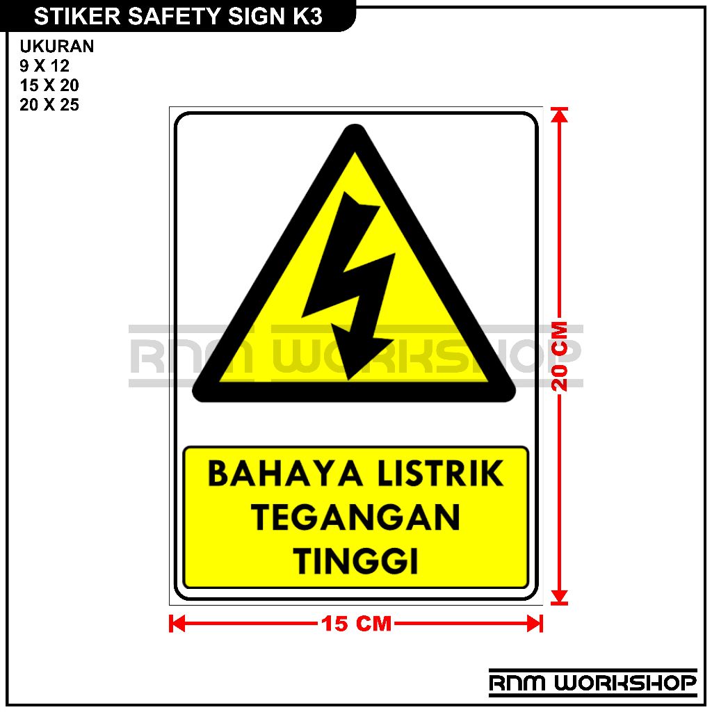 Jual STIKER SAFETY SIGN RAMBU K3 BAHAYA LISTRIK TEGANGAN TINGGI ...