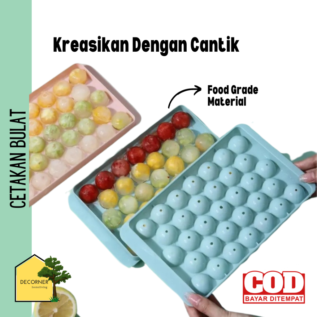 Jual Cetakan Es Fruity Jelly Ball Bulat 33 Lubang Ice Maker | Shopee ...
