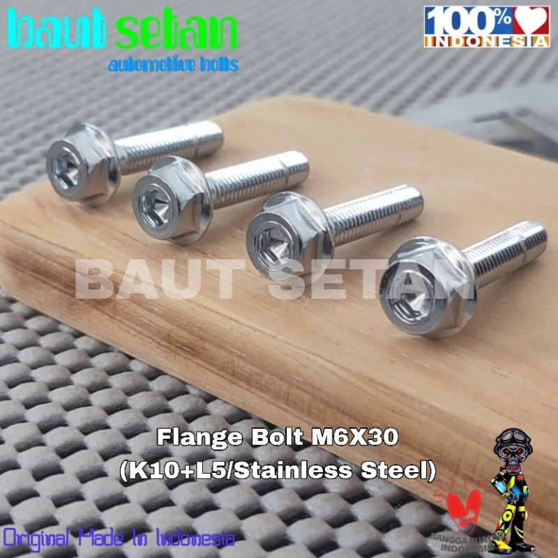 Jual Baut Flange Bolt M6X30 Stainless Steel | Shopee Indonesia