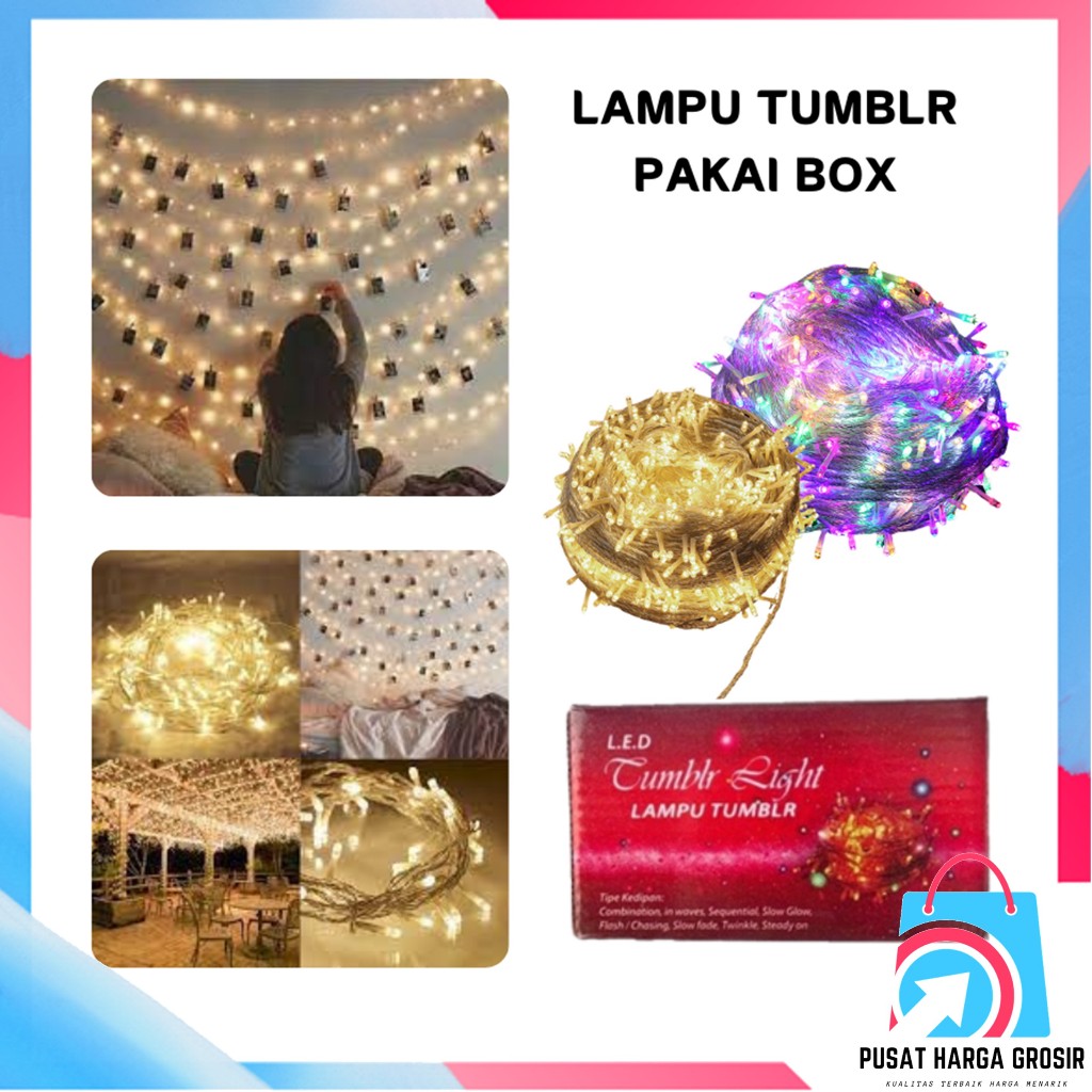 Jual PHG - Lampu tumblr 10 Meter 50 LED Kotak Packingan BOX LAMPU LED ...