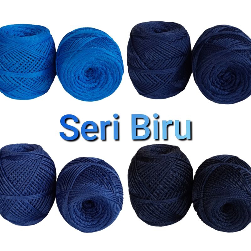 Jual BENANG RAJUT POLYESTER / POLY KILAP SERI BIRU | Shopee Indonesia