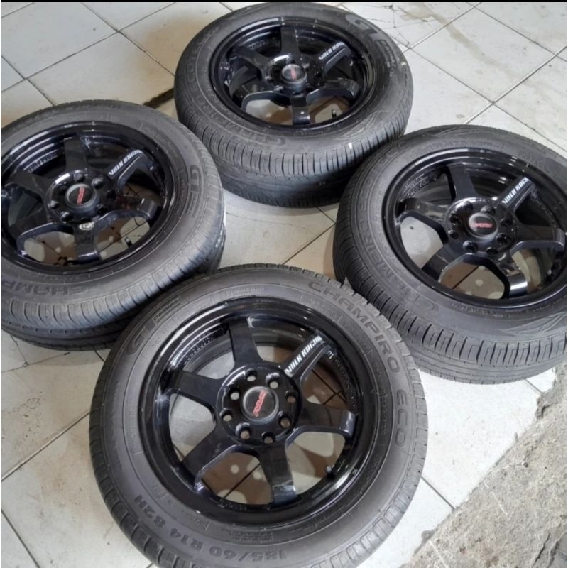 Jual Velg te37 ring 14x6 pcd 4x100/114 et 38 ban 185 60 14 gt radiap ...