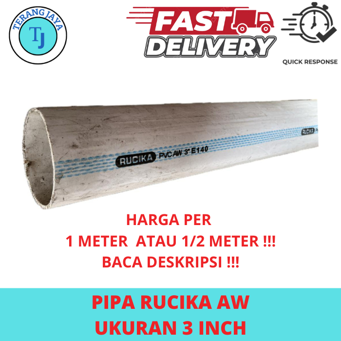 Jual Pipa Paralon PVC 3 inch Rucika AW Tebal Meteran / Eceran | Shopee ...