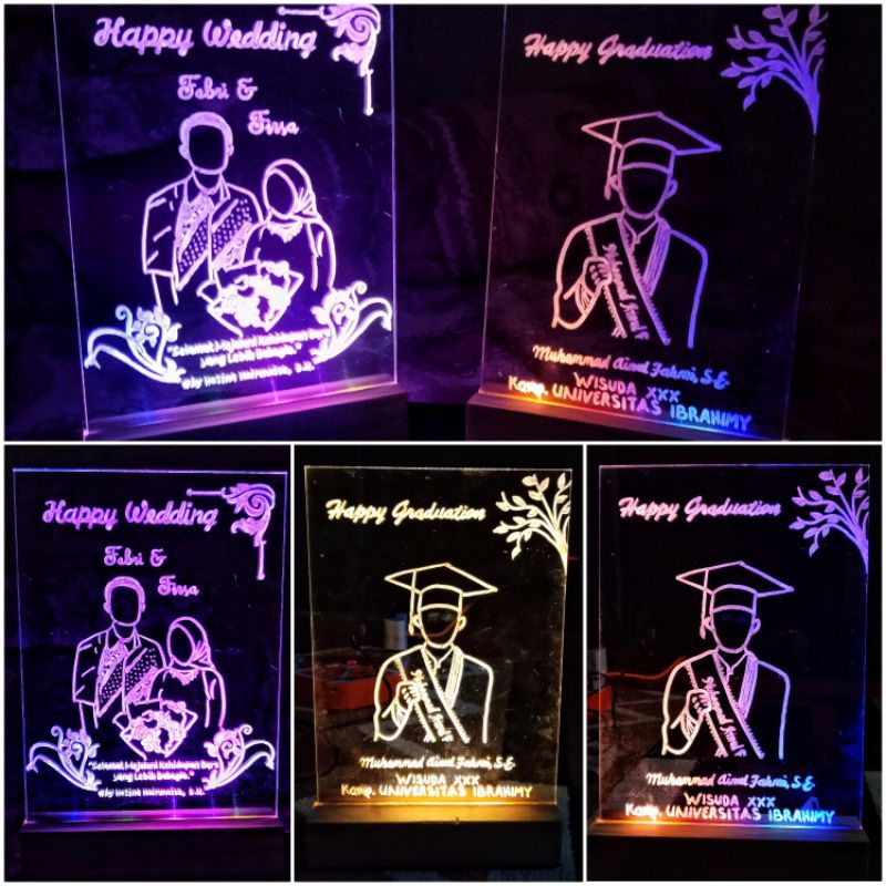 Jual kado akrilik ulang tahun wisuda pasangan orangtua guru anniversary ...