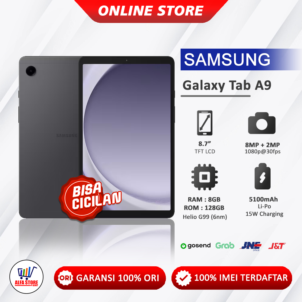 Jual Samsung galaxy tab a9 samsung tablet a9 ram 4/64Gb android 13 garansi resmi | Shopee Indonesia