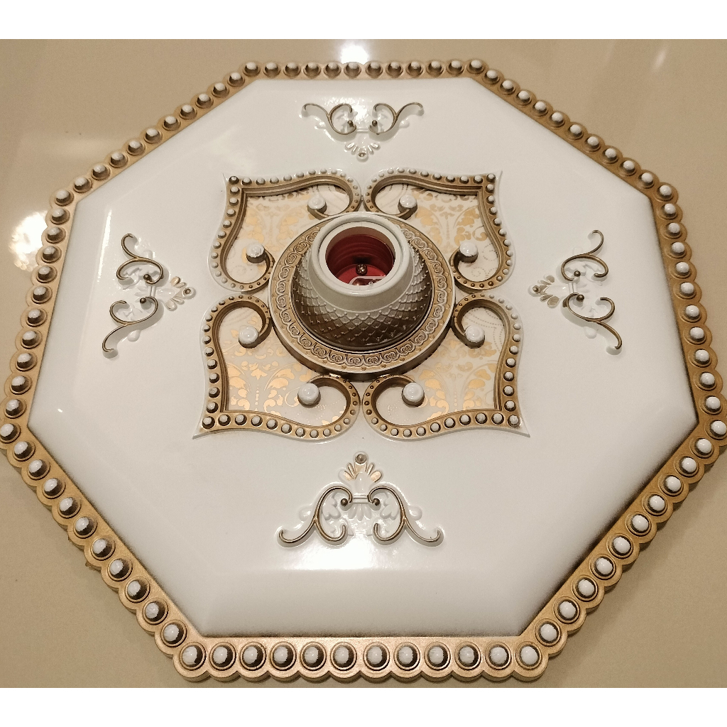 Jual FITING HIAS PLAFON GYPSUM 30CM - ORNAMeN LAMPU PLAFON PVC 30x30 ...