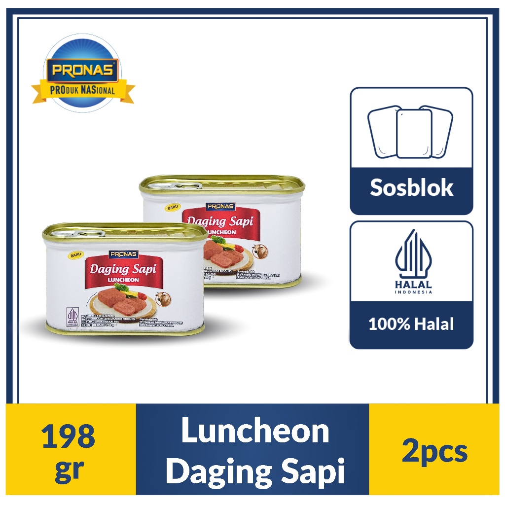 Jual Pronas Luncheon Sapi 198 g kemasan bundling 2 pcs | Shopee Indonesia