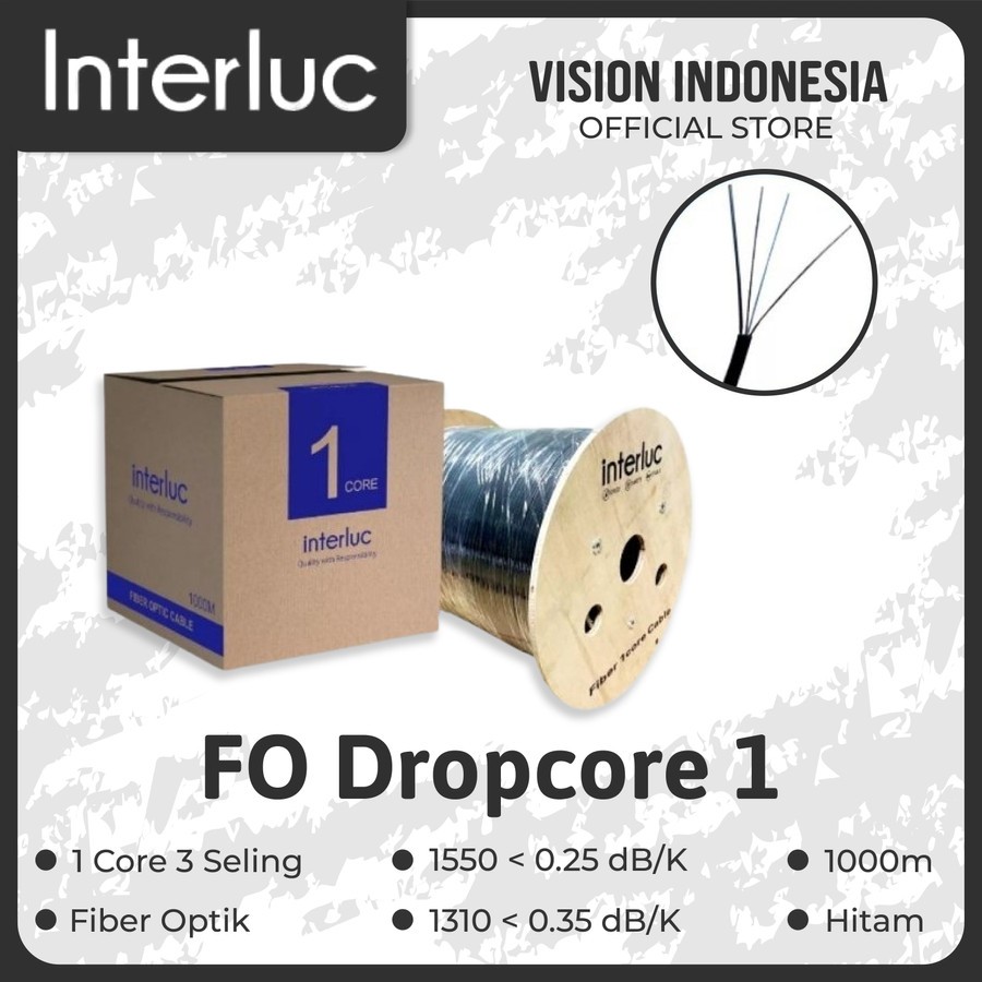 Jual INTERLUC KABEL FO Fiber Optic Dropcore 1 /2/3 Core 3 Seling ...
