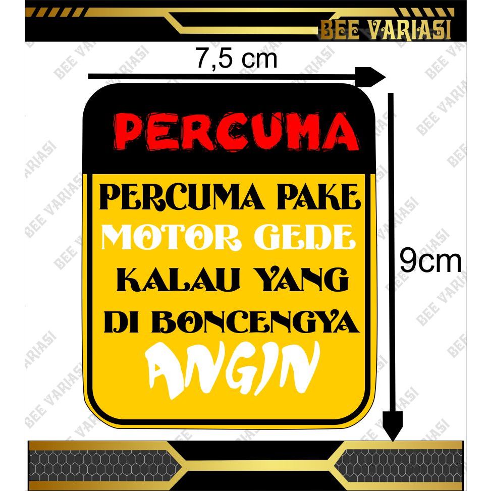 Jual Stiker Kata kata Dan Logo Stiker motor warning sticker motor warning kata kata unik ...