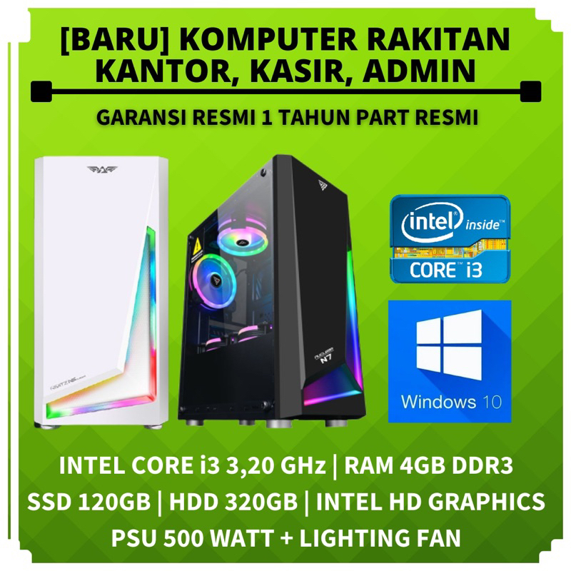 Jual PC Komputer CPU Intel Core i3 | RAM 4GB SSD 128GB Harddisk 500GB Siap Pakai | Shopee Indonesia