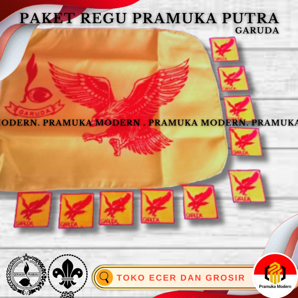 Jual Paket Regu Garuda (1 Bendera regu + 10 tanda regu ) Paket hemat ...
