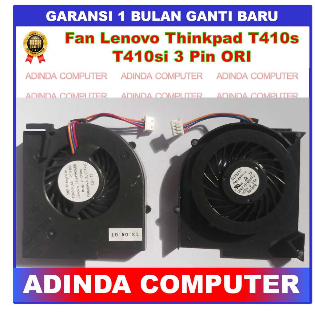 Jual Fan Lenovo Thinkpad T410S T410SI T400S 3 Pin ORI | Shopee Indonesia
