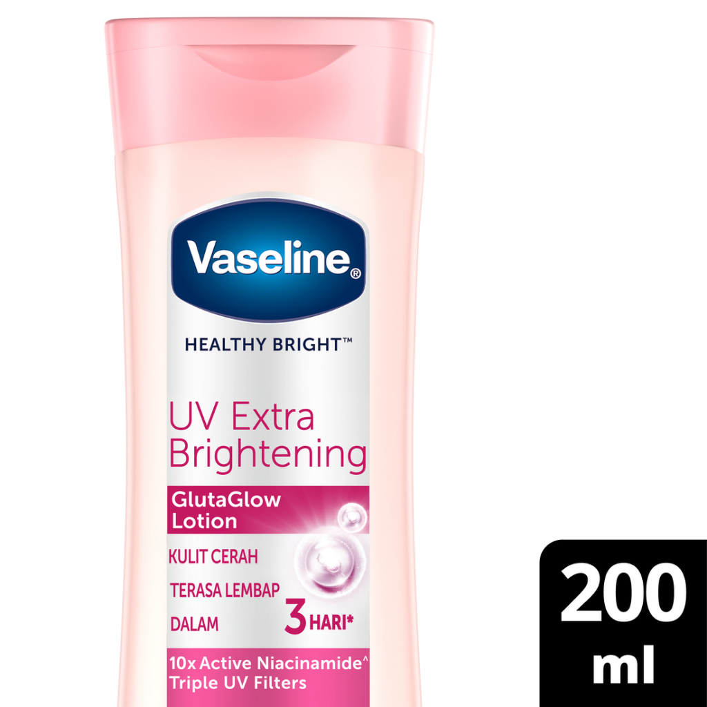 Jual vaseline uv extra brightening gluta glow 200ml | Shopee Indonesia
