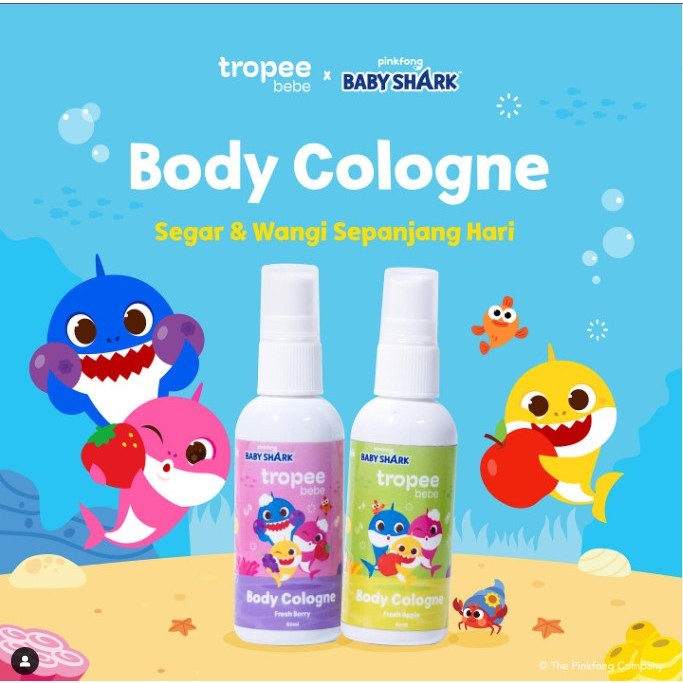 Jual Tropee Bebe Body Cologne Baby shark 60ml | Shopee Indonesia