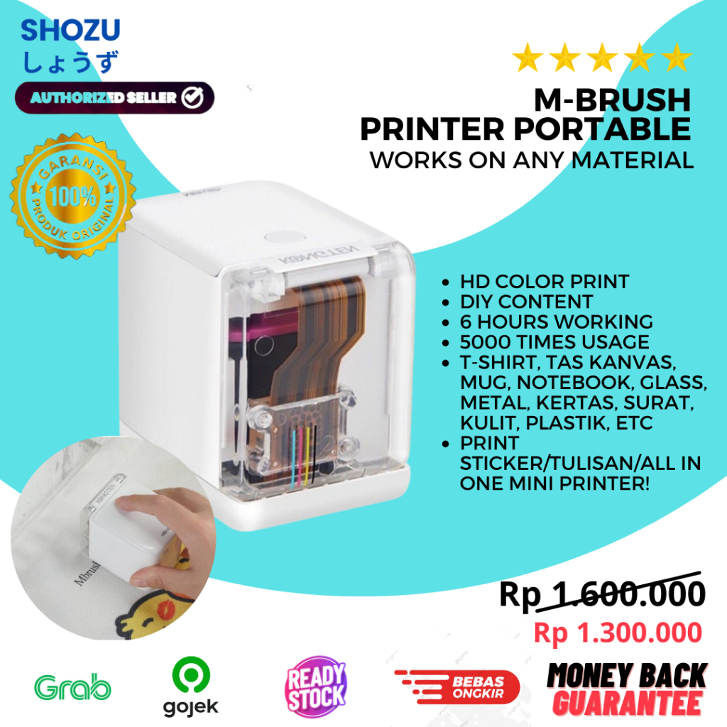 Jual Handheld Color Printer Mbrush Portable Printer Princube Thermal ...