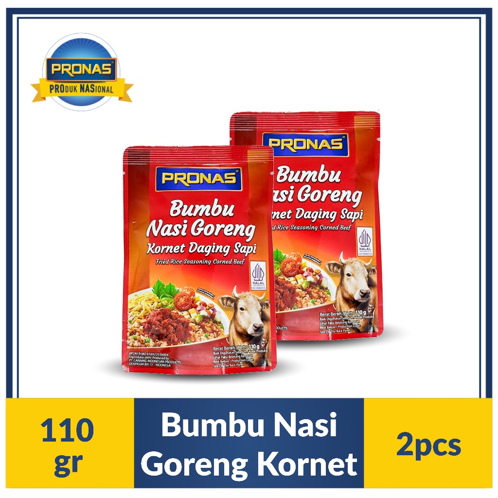 Jual Pronas Bumbu Nasi Goreng dengan Kornet Daging Sapi 110 gr bundling ...