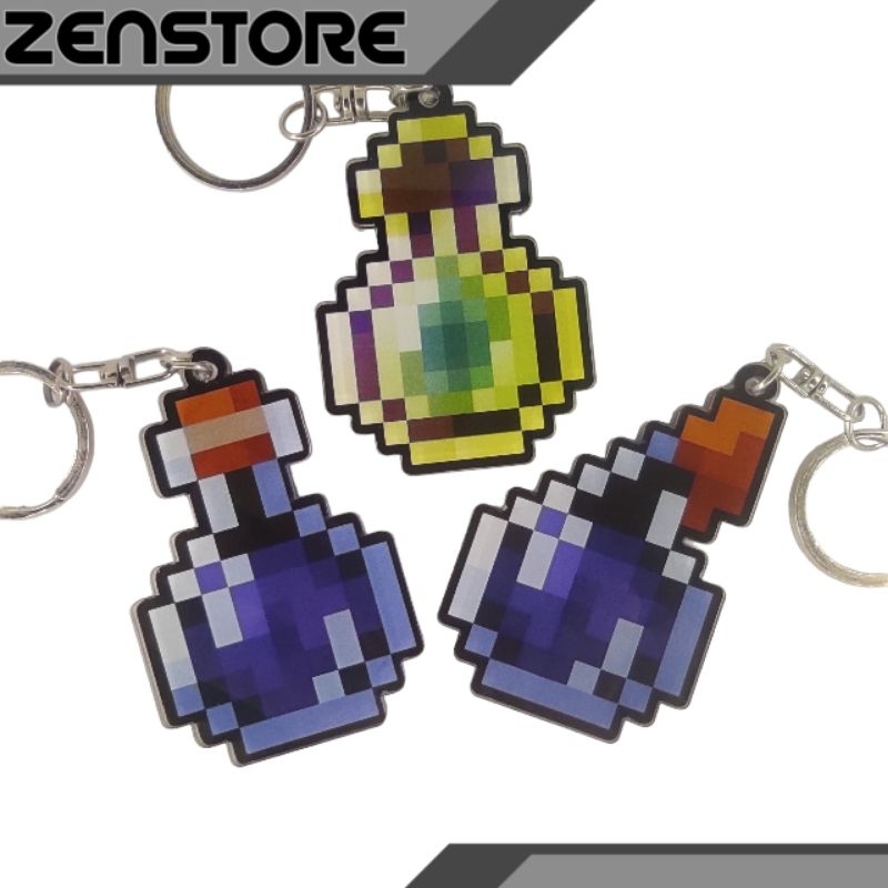 Jual Gantungan Kunci Minecraft Bottles&potions Akrilik 4-6cm Full Color ...