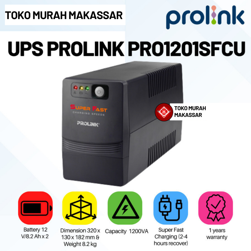 Jual UPS PROLINK PRO1201SFCU Super Fast Charging Line Interactive ...