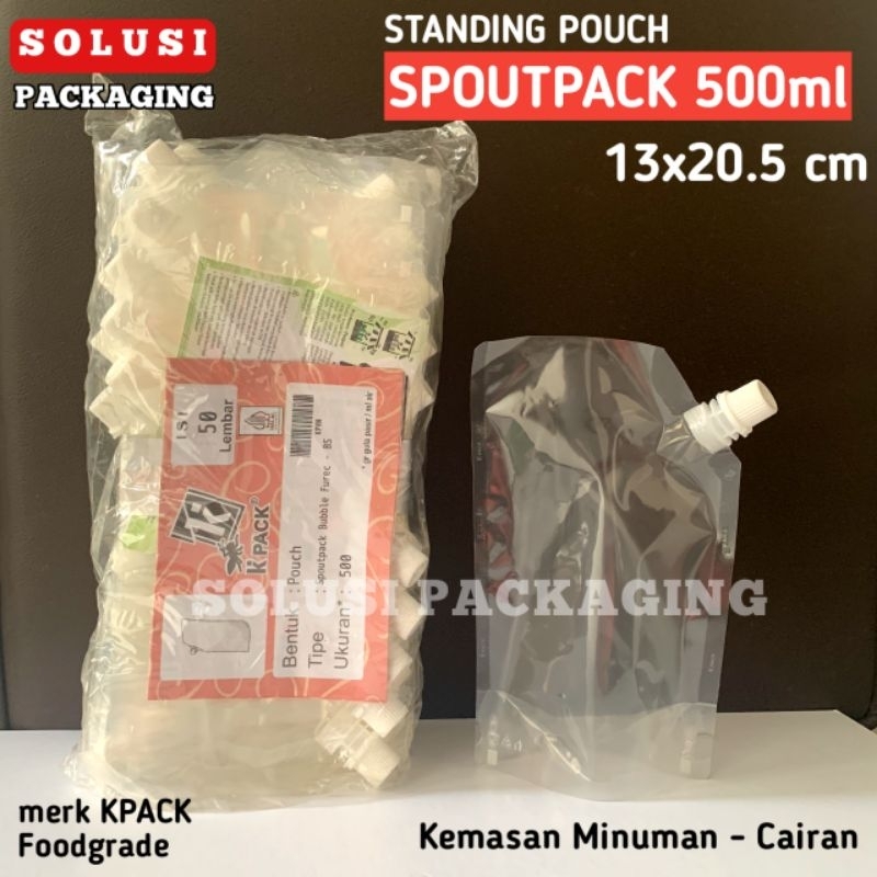 Jual isi 50 SPOUTPACK 500ml KPACK STANDING POUCH SPOUT BENING KEMASAN ...