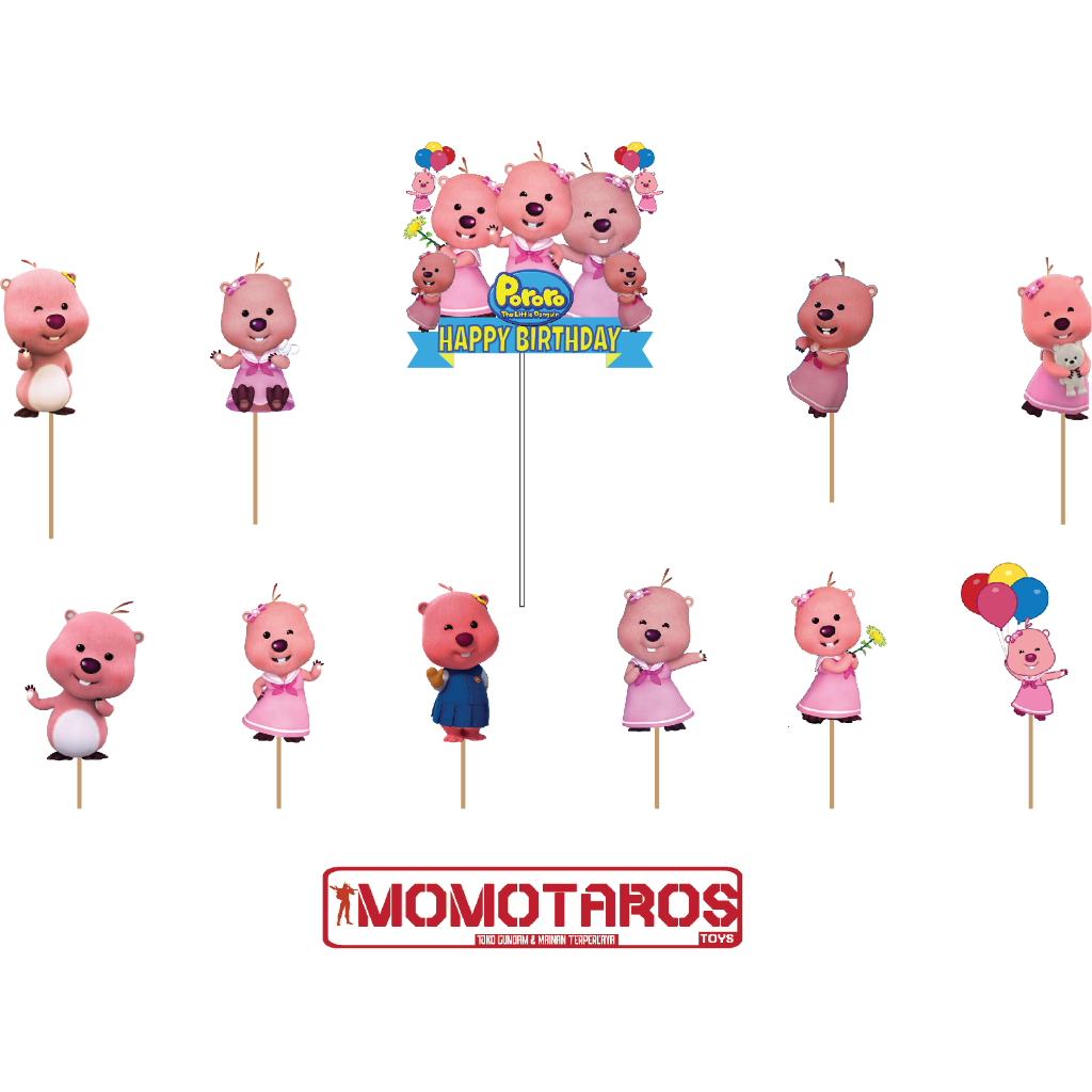 Jual Topper cake Loopy solo Pororo isi 11 pcs | Shopee Indonesia