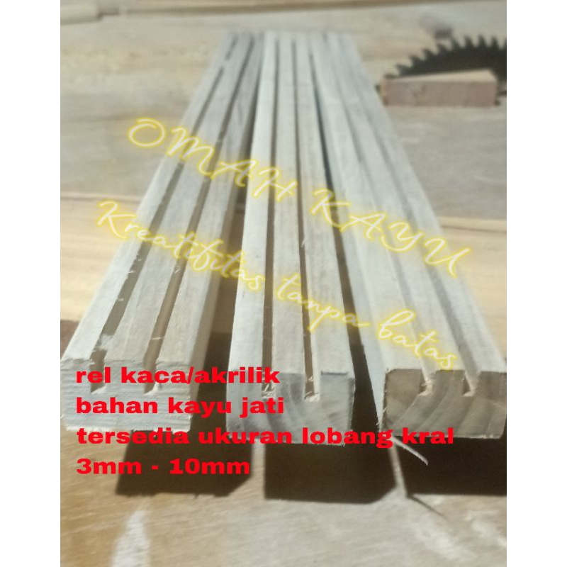 Jual LIS KAYU JATI, rel kaca/ akrilik satu jalur dan 2jalur kayu jati ...