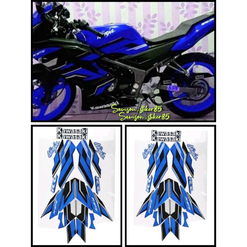 Jual stiker striping motor kawasaki ninja rr new 150 se 2105 biru list ...