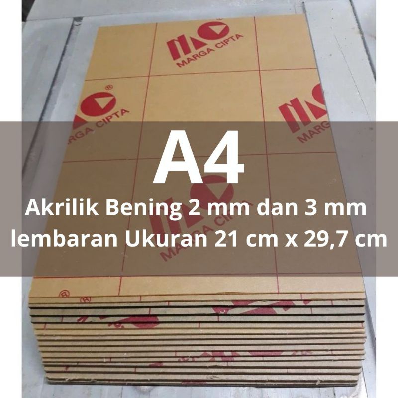 Jual Acrylic sheet lembaran A4, akrilik bening transparan, putih kapur ...