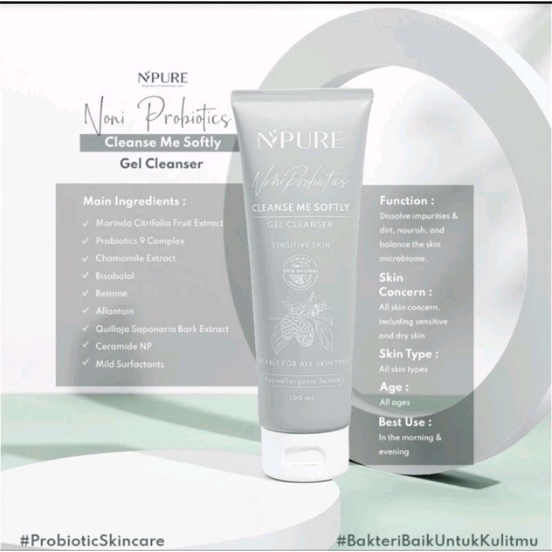 Jual N'PURE NONI PROBIOTICS "CLEANSE ME SOFTLY" GEL CLEANSER 100ml ...
