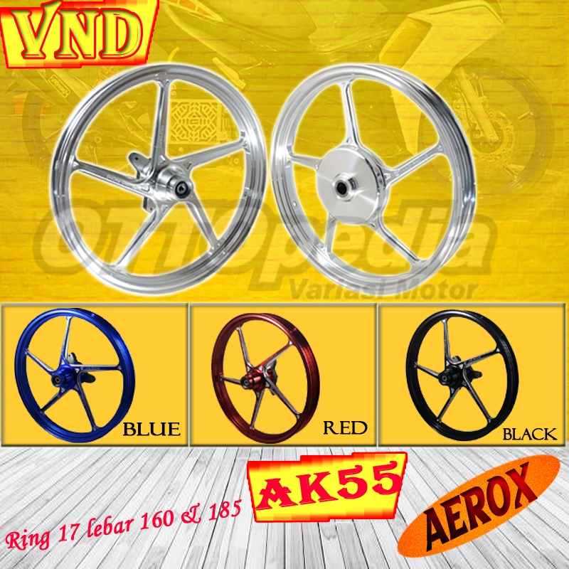 Jual Velg Racing VND Aerox 155 Old / New Aerox Pelek AK 55 Enkei Original VND Palang 5 Ring 17 ...